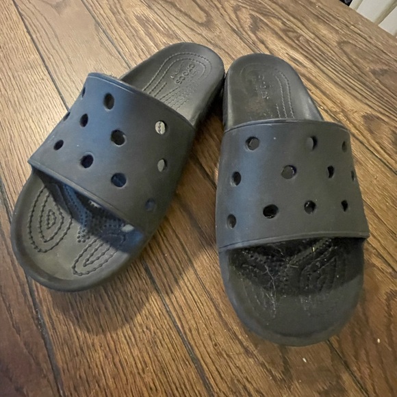 CROCS | Shoes | Crocs Iconic Comfort Black Slides M8 W | Poshmark